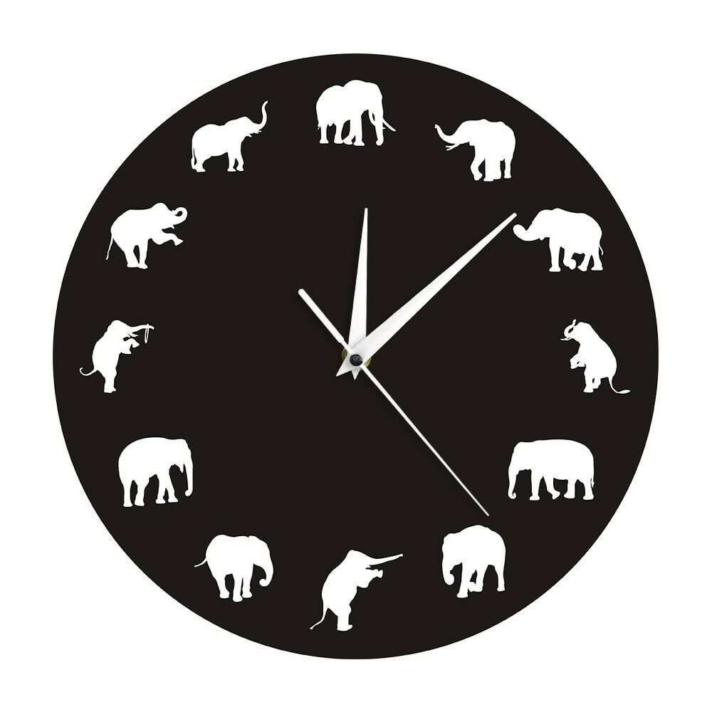 Reloj Animales Elefante 12 Siluetas 2305 – www.hechoenmadera.com