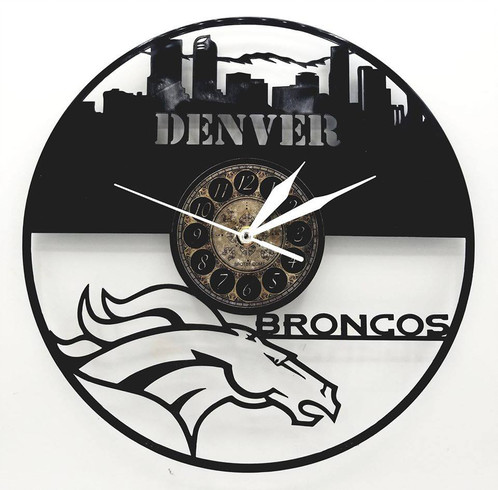 Reloj Denver Broncos Ciudad y Logo 3741 – www.hechoenmadera.com